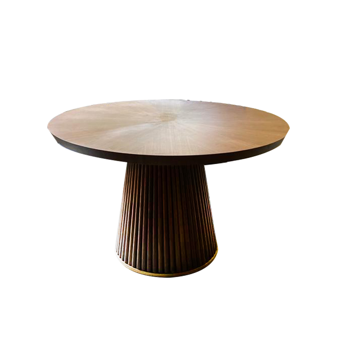 Wooden round dining table - Efreshli