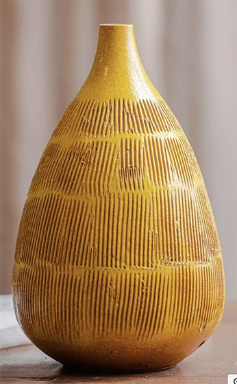 Mustard Textured Vase - Efreshli